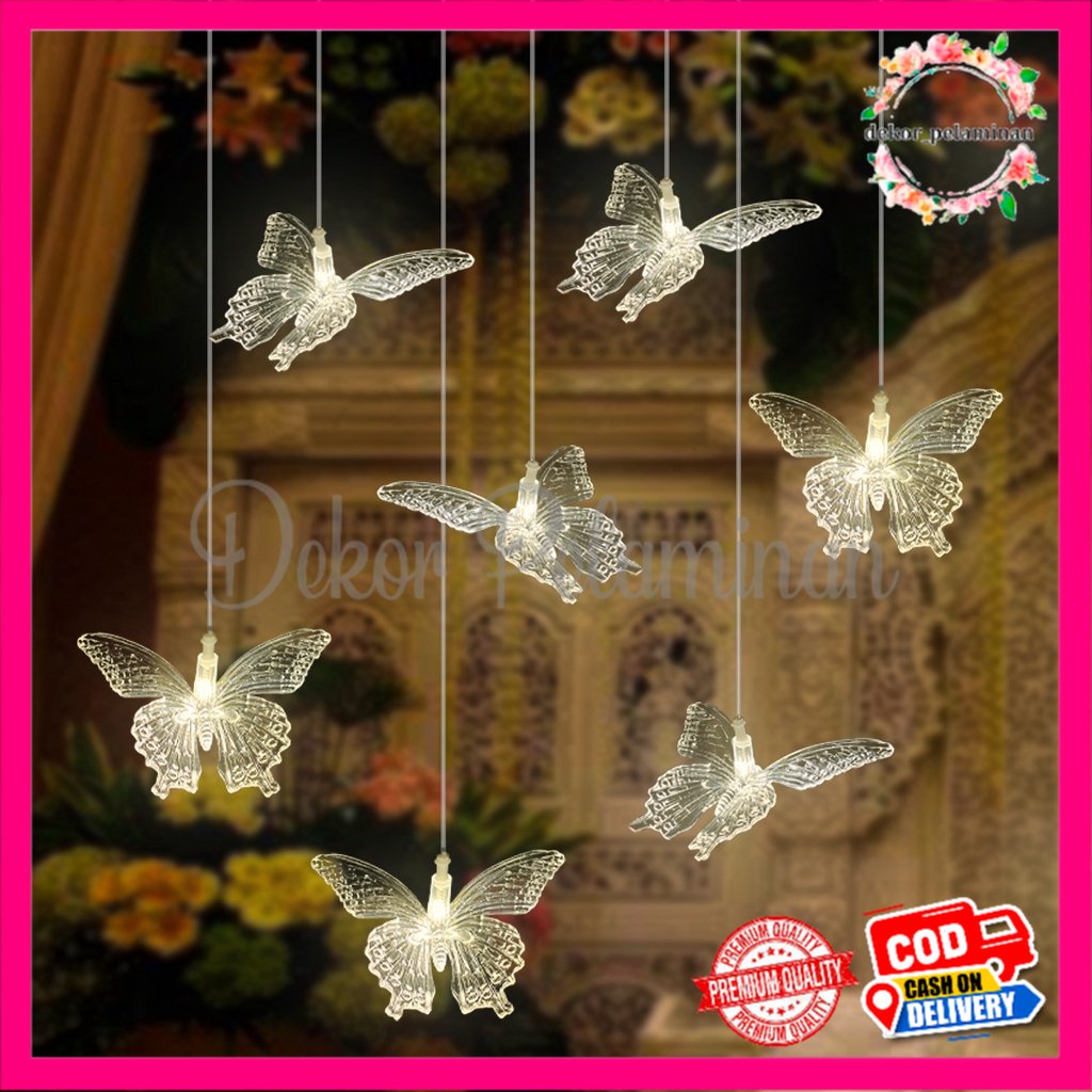 Jual COD LAMPU BUTTERFLY AKRILIK LED 1 SET ISI 10 BAHAN AKRILIK - LAMPU ...