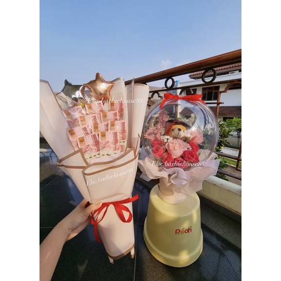 Jual BLOOM BOX BALON BUKET / BUNGA DALAM BALON / BUKET WISUDA / BUKET ...