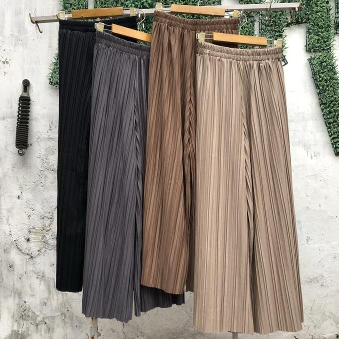 Jual Celana Kulot Plisket Lurus Premium Allsize (Muat sampai Jumbo ...