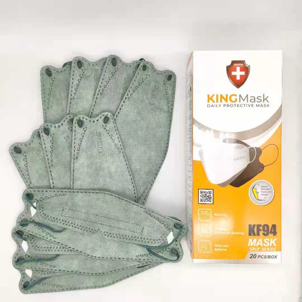 Jual Masker kf94 korea KINGMask izin kemenkes 1box 20pcs premium - Putih/Hitam | Shopee Indonesia