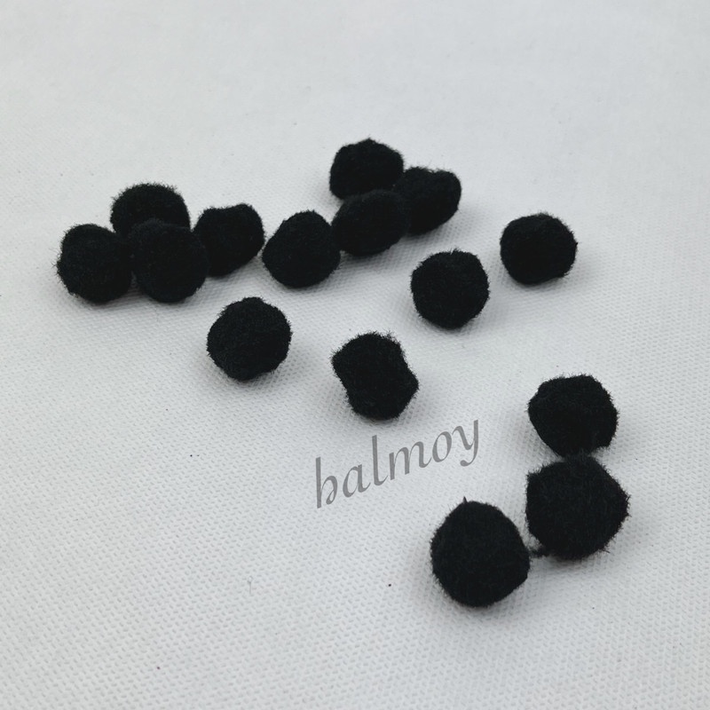 Jual POM POM / BOLA BULU POLOS 20 MM WARNA HITAM ( 25 PCS ) | Shopee ...