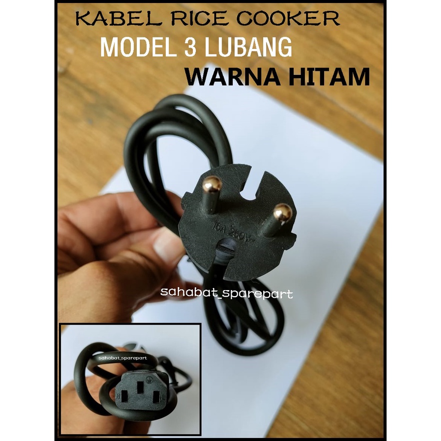 Jual (MURAH) KABEL RICE COOKER MAGICOM HITAM MODEL 3 LUBANG | Shopee ...