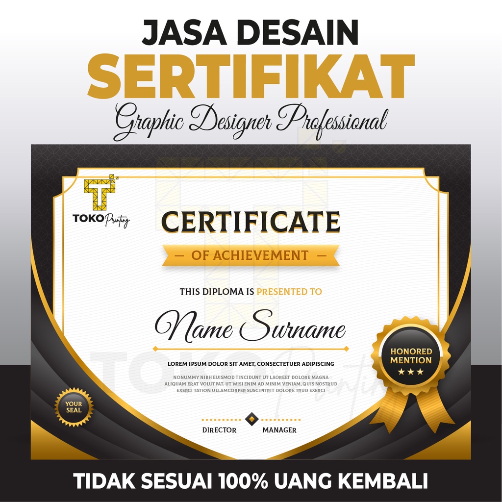 Jual JASA DESAIN SERTIFIKAT / DESIGN SERTIFIKAT PREMIUM | PROFESIONAL ...