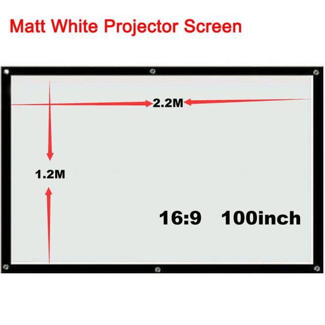 Jual DISKON Layar Proyektor 100 inch, ukuran 120 x 220 cm (Screen ...