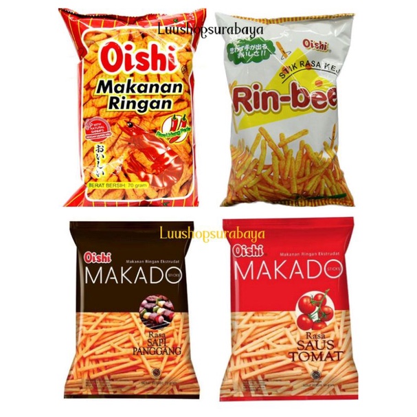 Jual Oishi Kraker Udang Snack Makanan Ringan 60gr Rin Bee/Makado ...
