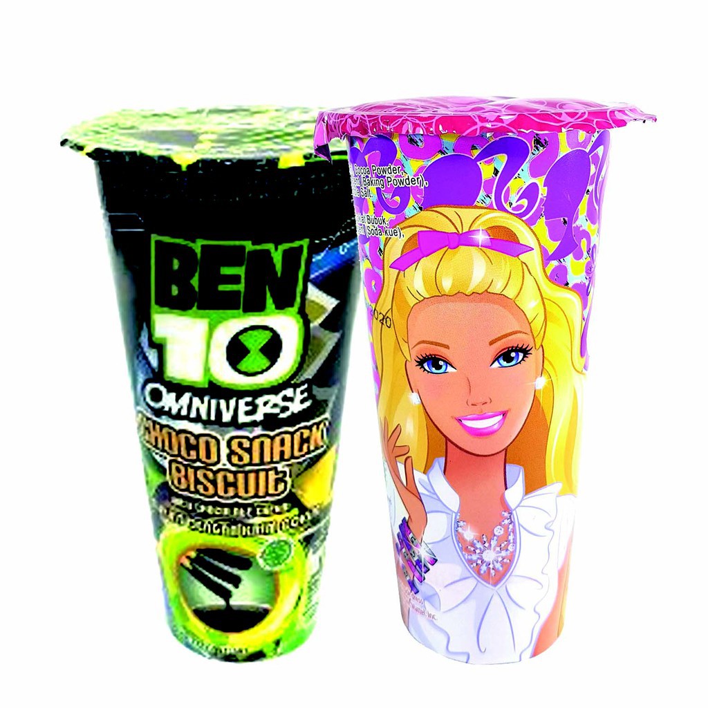 Jual Choco Snack Barbie / Ben10 Biscuit with Chocolate Ben Ten Cream ...