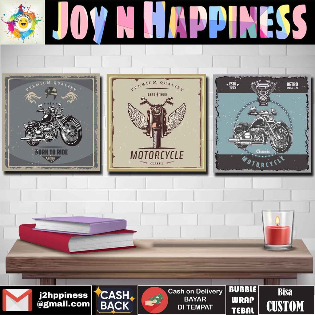 Jual Hiasan Dinding Wall Decor Pajangan Dekorasi Vintage Retro Motor ...