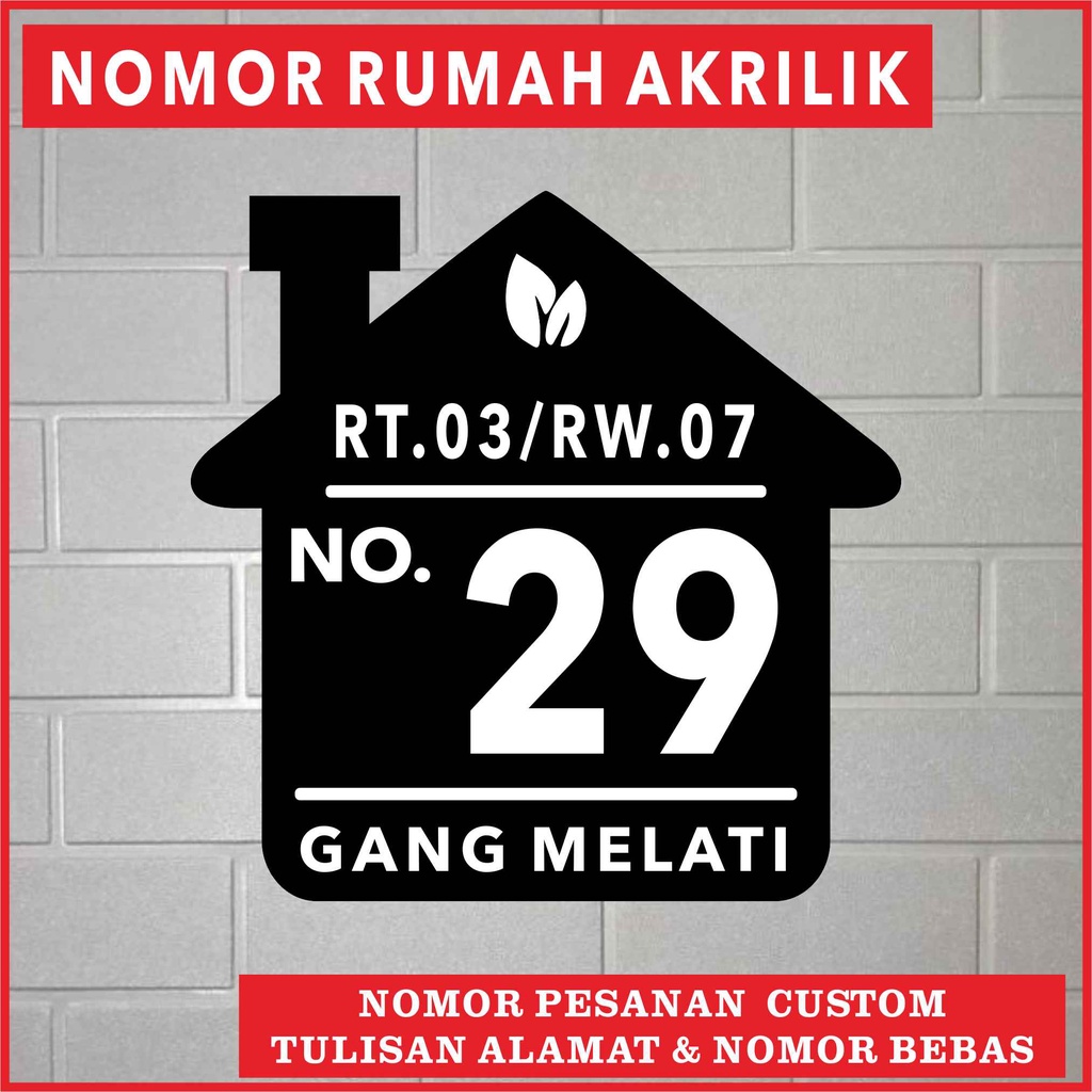 Jual Nomor Rumah Papan Akrilik Custom Nama Alamat | Shopee Indonesia