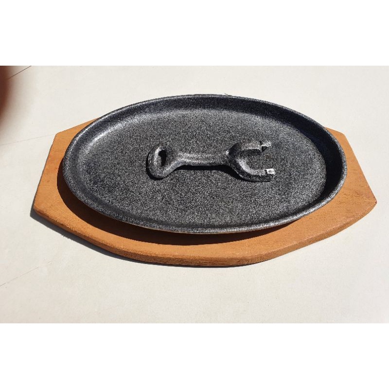 Jual Hot plate oval polos besar set / real pick / Hotplate mie ayam ...