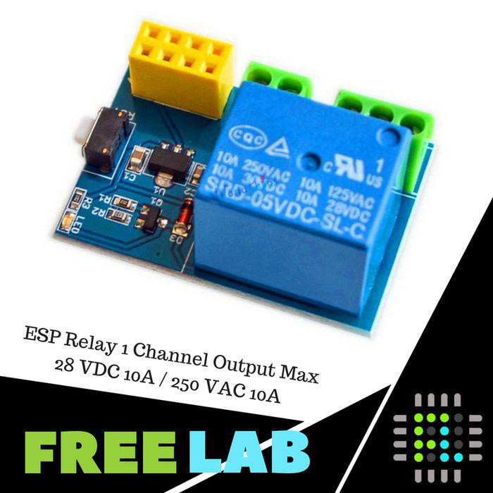 Jual ESP 01 Relay 1 Channel Modul Max Output 250 VAC 10A / 28 VDC 10A ...