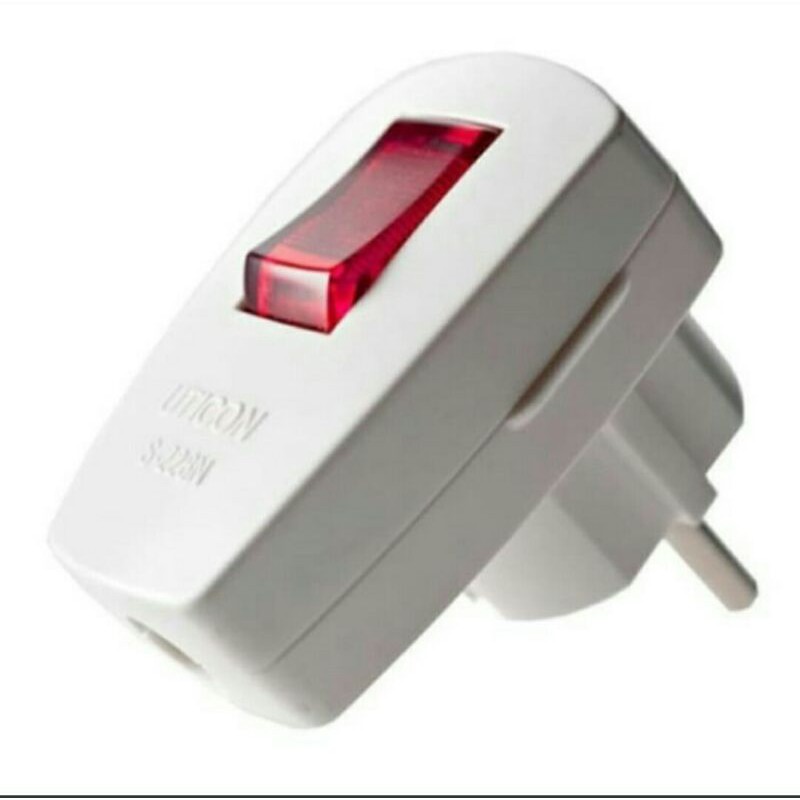 Jual Steker plus saklar/switch on off merk UTICON - saklar Colokan ...