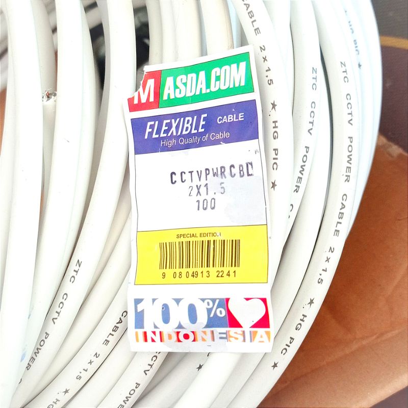 Jual kabel listrik engkel 2x1.5 masda com 1 roll 50 yard | Shopee Indonesia