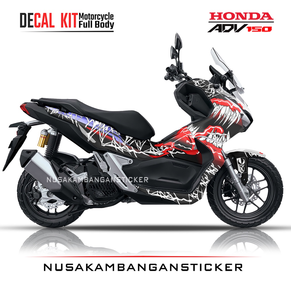 Jual DECAL KIT STICKER HONDA ADV 150 VENOM HITAM MERAH MODIFIKASI ...