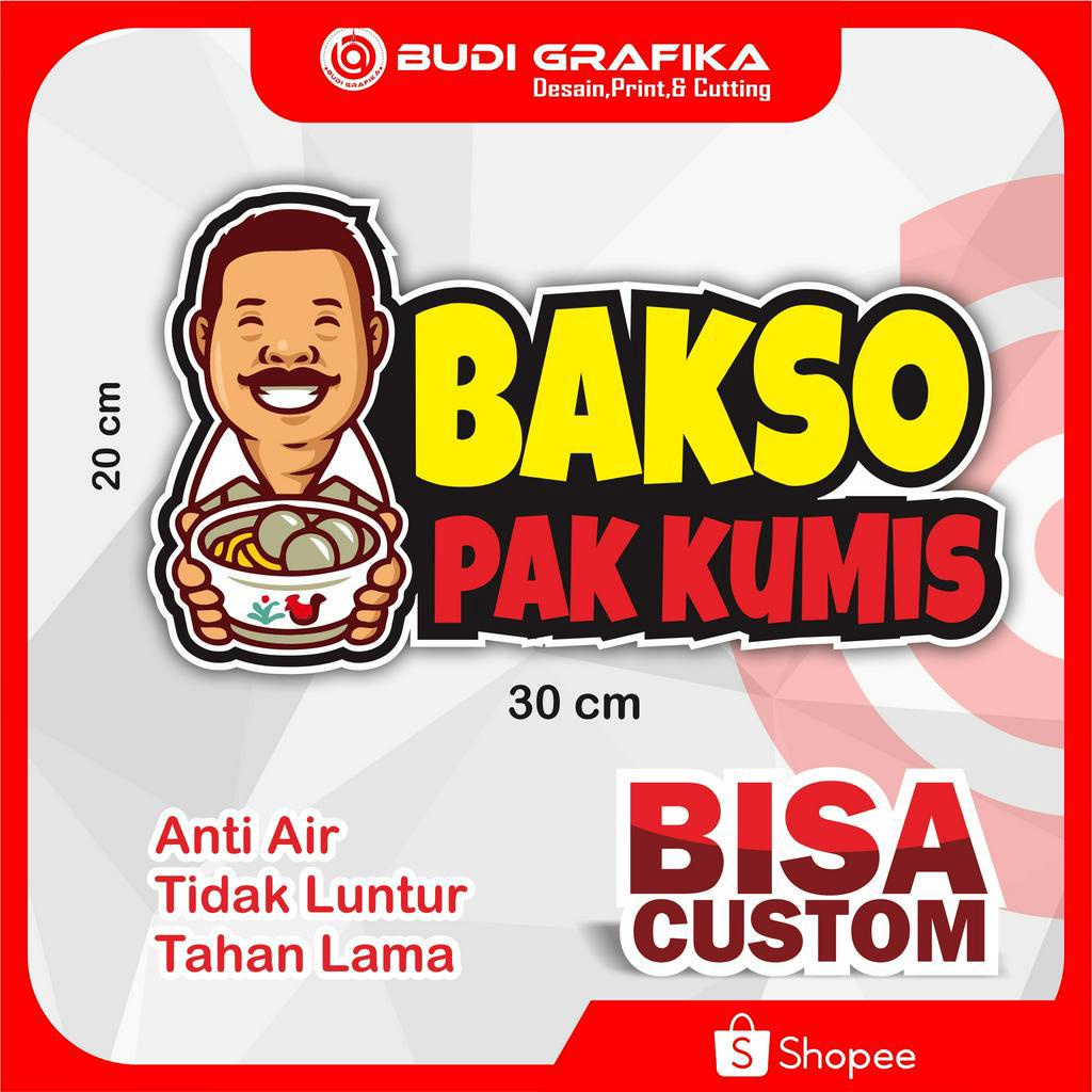 Jual Sticker Gerobak Bakso Sticker Nama Usaha Sticker Bakso Pak Kumis ...