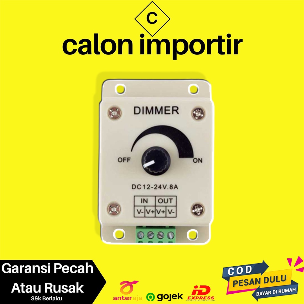 Jual LED Dimmer Adjustable Brightness Controller 12-24V 8A Pengaturan ...