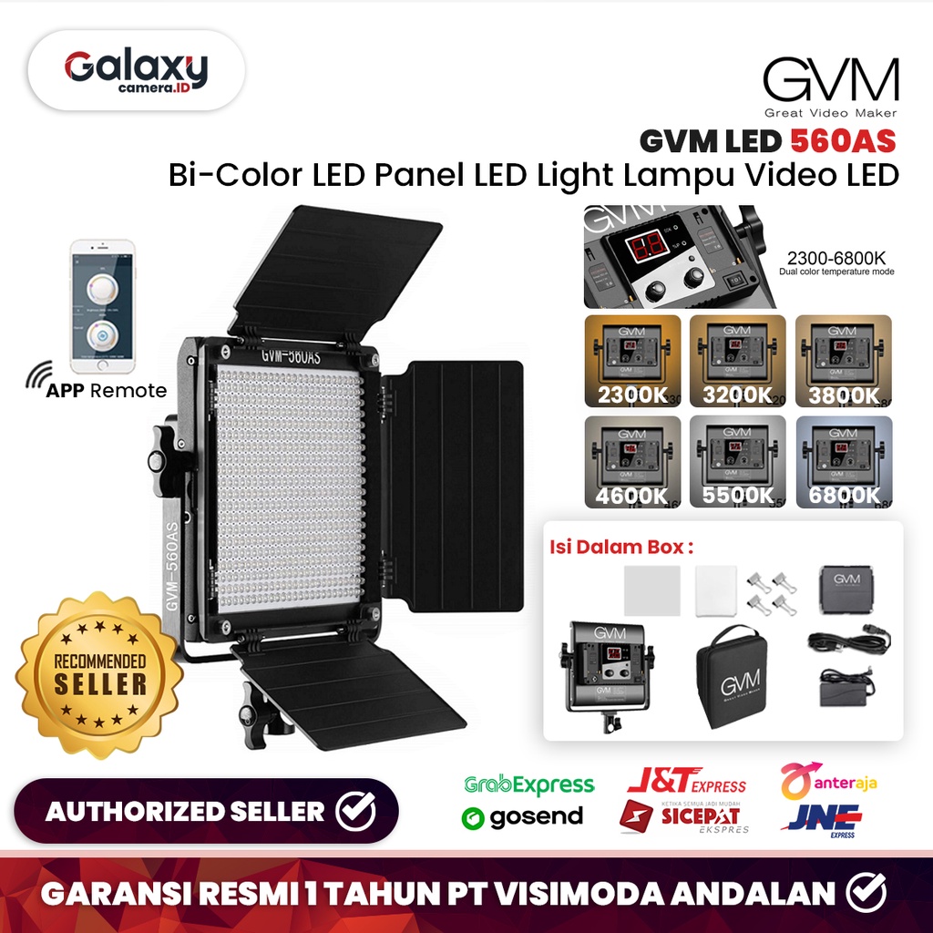 Jual GVM GVM-560AS Bi-Color LED Panel LED Light Lampu Video LED Studio ...
