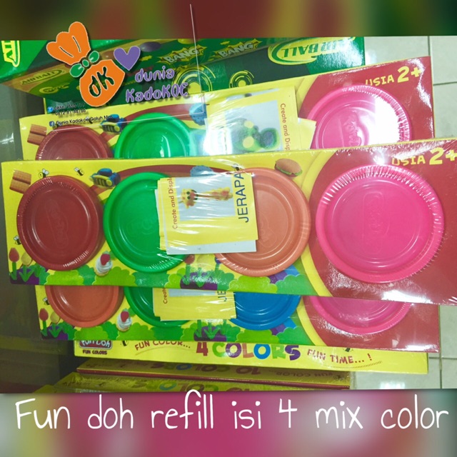Jual Fun Doh refill mix isi 4 bisa buat souvenir ulang tahun | Shopee ...