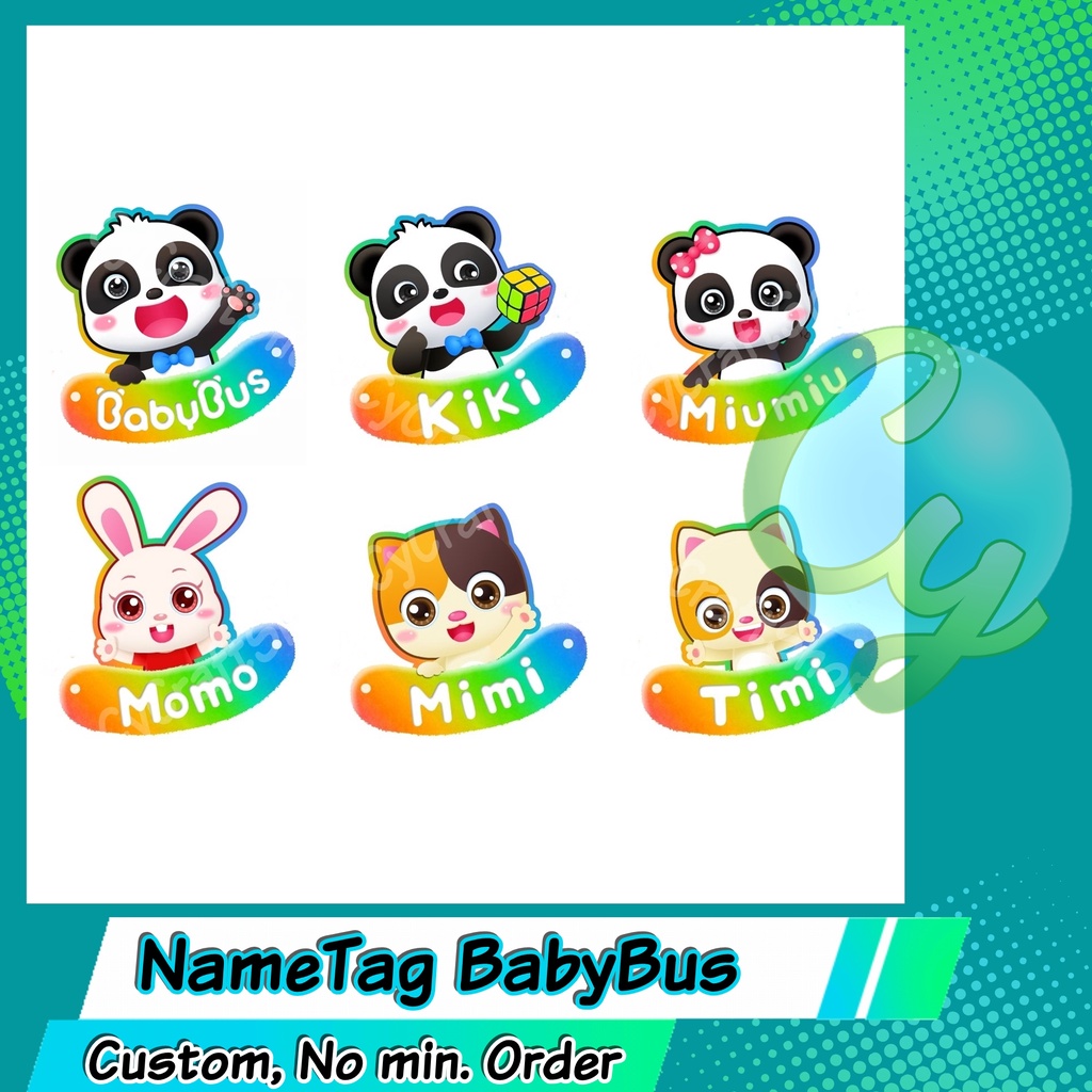 Jual (Cy) Name Tag Papan Nama Character Babybus | Shopee Indonesia