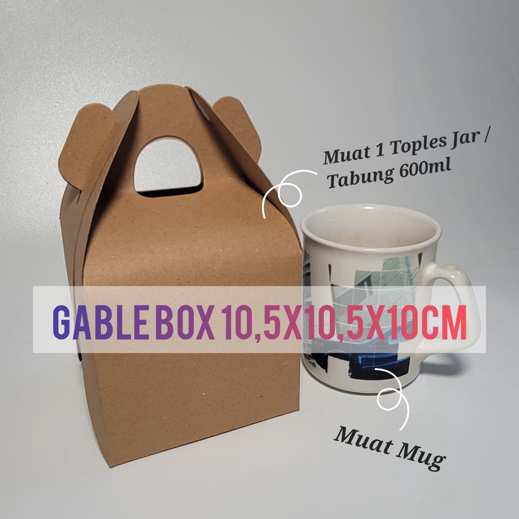 Jual Gable Box 10,5x10,5x10cm Dus Dessert Box Kotak Mug Kardus Hampers ...