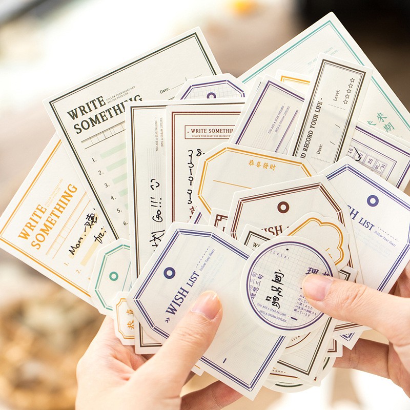 Jual 50pcs Mini Decorative Paper Simple Retro untuk Dekorasi Journal ...