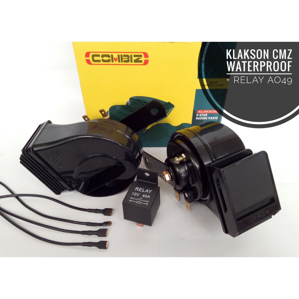 Jual Klakson motor / horn bel mobil Waterproof super sound + Relay 12V ...