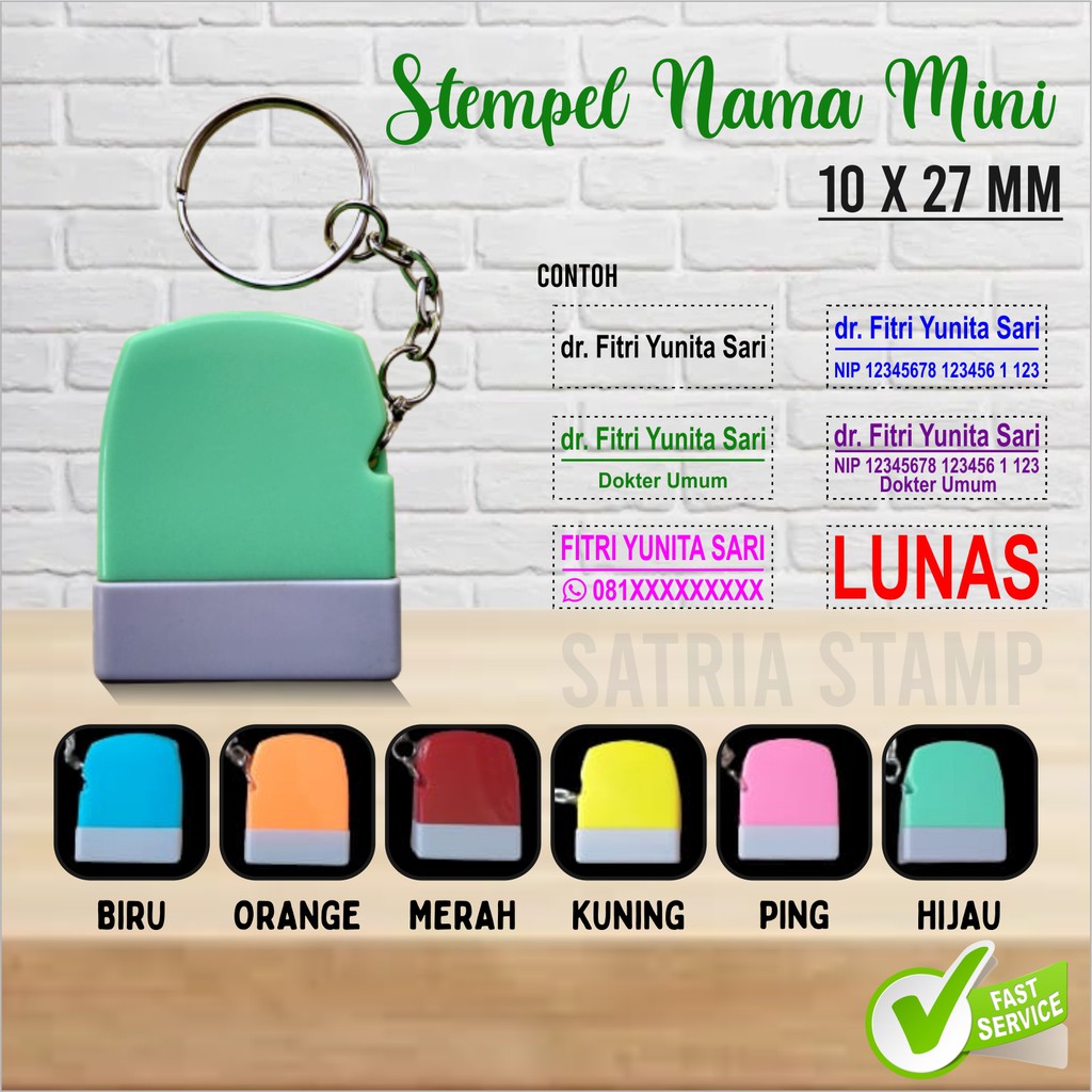 Jual Stempel Nama Dokter Bidan Perawat Apoteker HP WA Stampel Usaha Toko Lunas Konter Gantungan ...