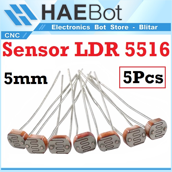 Jual [HAEBOT] Sensor Cahaya Light Dependent Resistor LDR 5mm Sensor ...