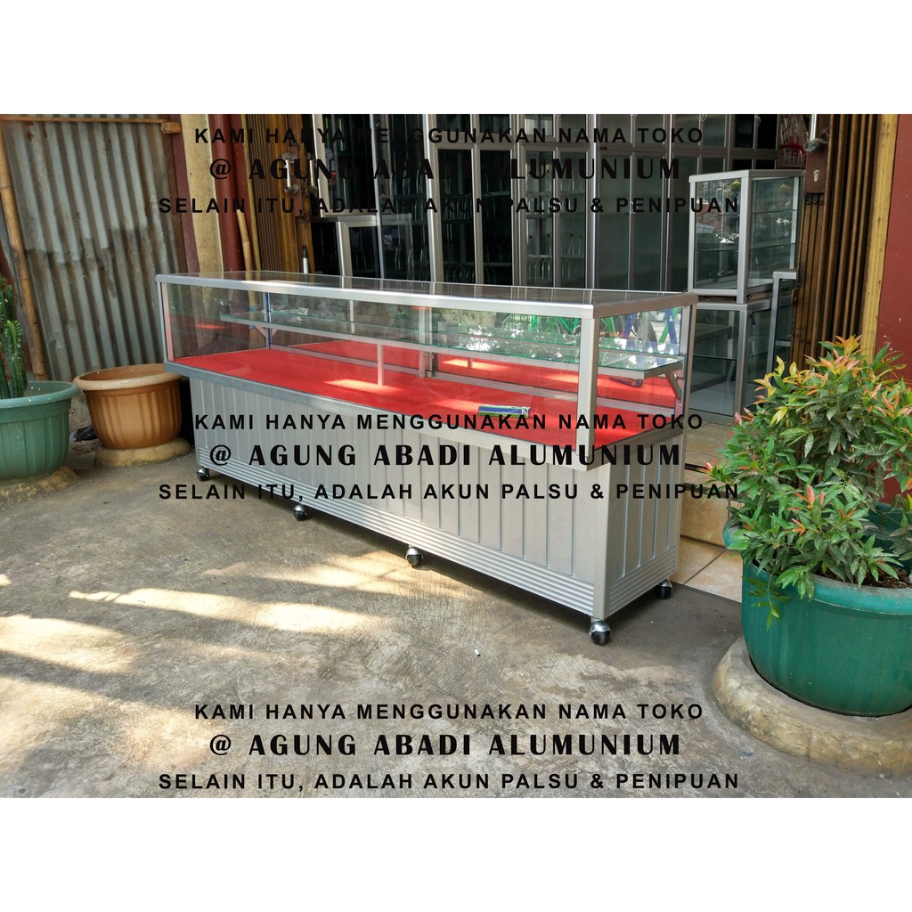 Jual Etalase Alumunium Counter Hp Voucher Perdana 2 Meter | Shopee ...