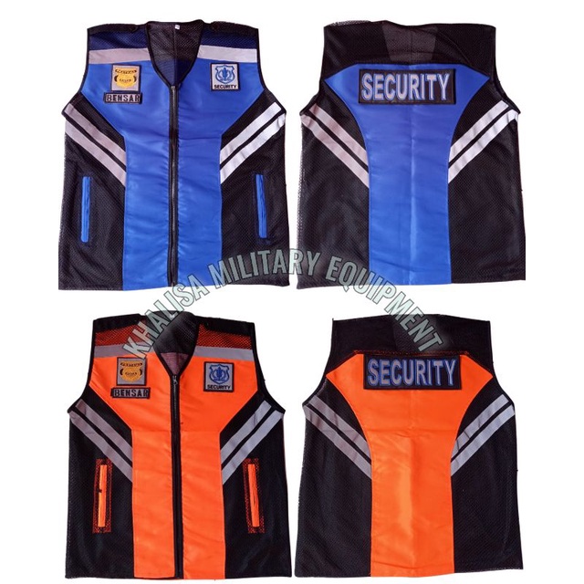 Jual ROMPI SECURITY BAHAN TASLAN WARNA OREN DAN BIRU | Shopee Indonesia