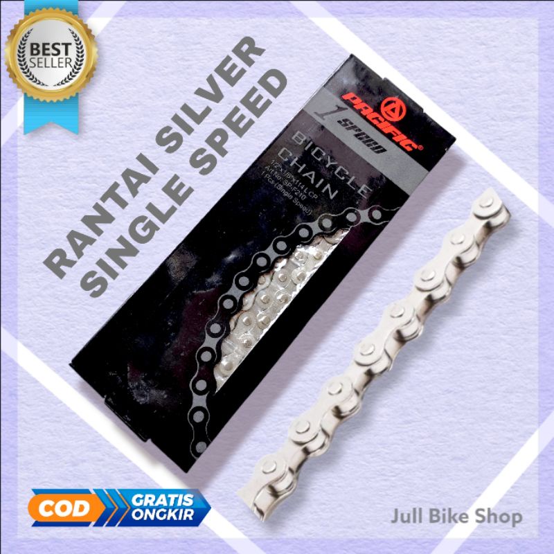 Jual Rantai SILVER pacific chrome sepeda single fixie lipat mini bmx anak 114 link | Shopee ...