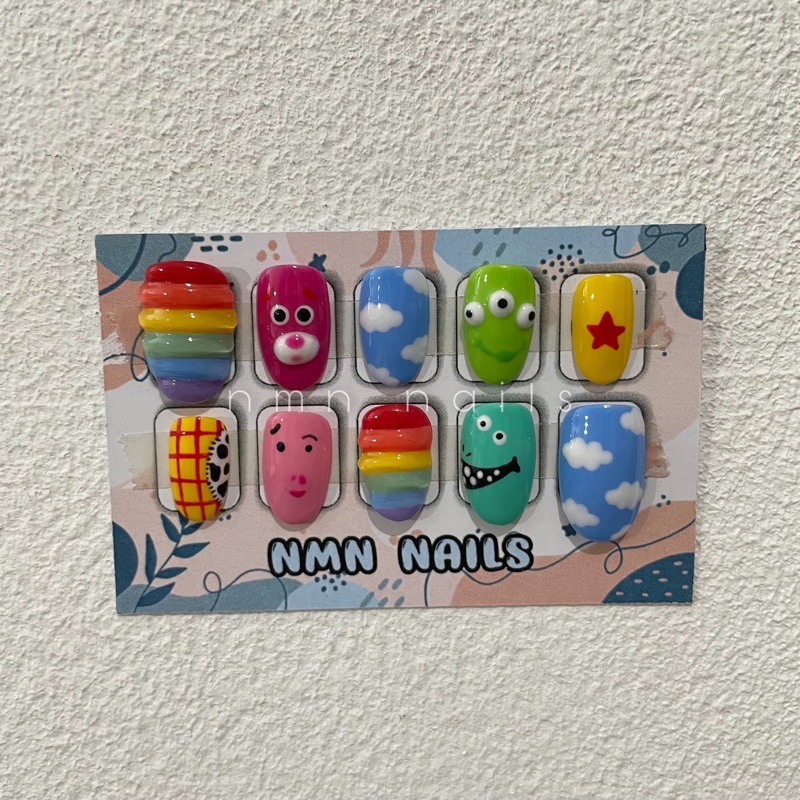 Jual Press on nails toy story / lotso bear fakenails | Shopee Indonesia