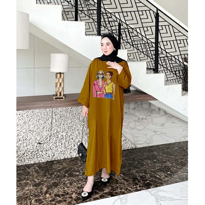 Jual HNM Zola Long Tunik Dress Panjang Basic Cotton Uniklo | Shopee ...