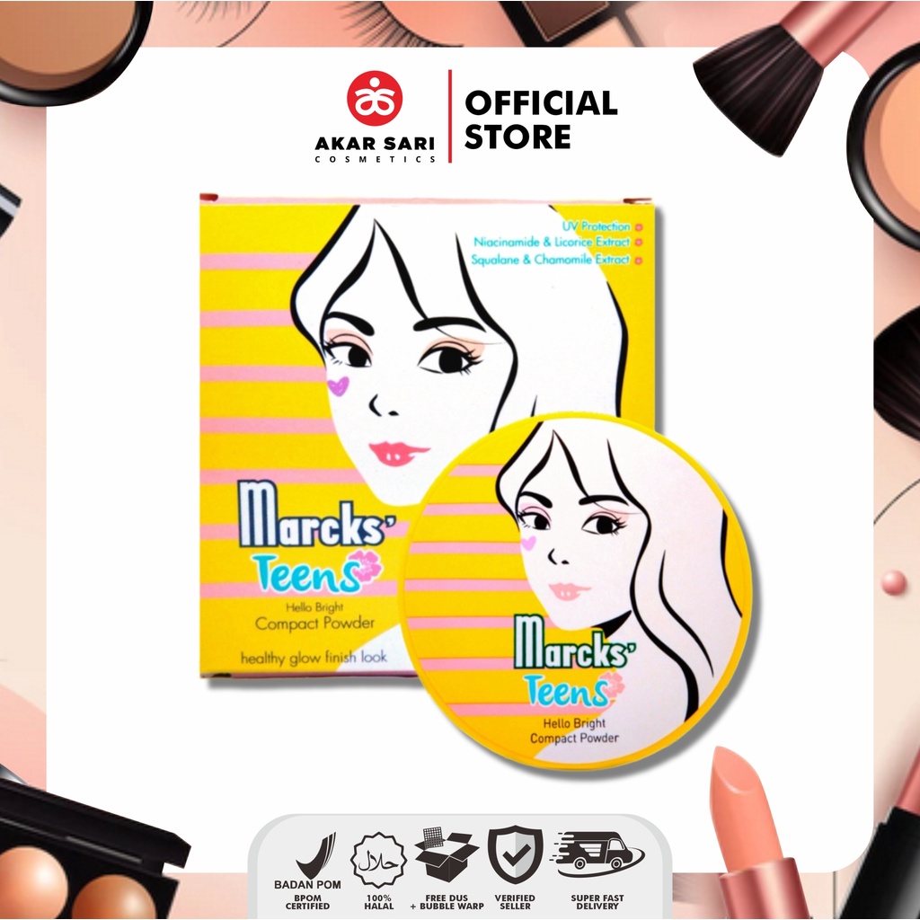 Jual MARCKS TEENS HELLO BRIGHT COMPACT POWDER - Bedak Padat Marcks ...