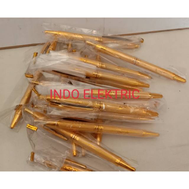 Jual Pulpen bolpen warna gold super bagus murah design unik | Shopee ...