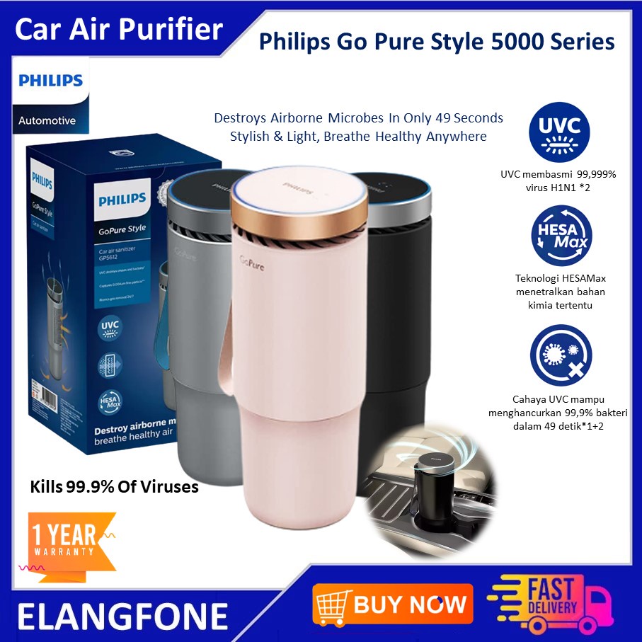 Jual PHILIPS AIR PURIFIER MOBIL GO PURE STYLE GP5600 GP5611 GP5612 ...