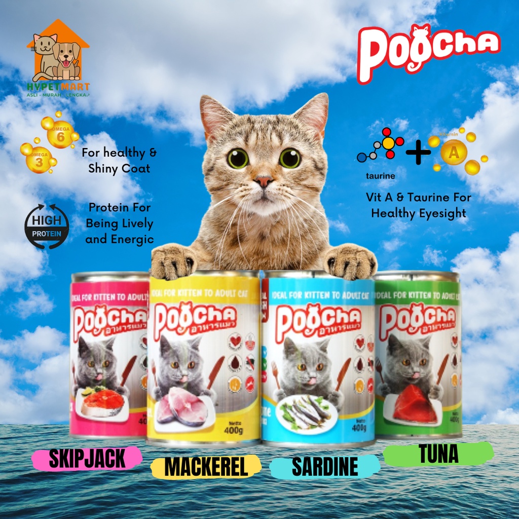 Jual Poocha Cat Food Makanan Kucing Kaleng Basah Poocha 400gr - For ...