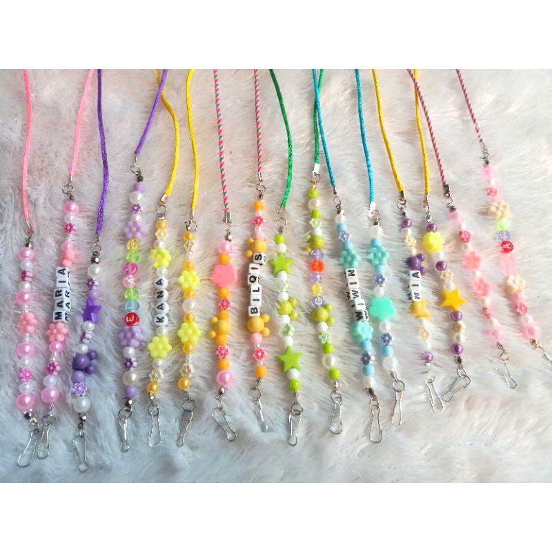 Jual BISA COD Strap Mask Anak Manik Lucu Free Custom Nama / konektor ...