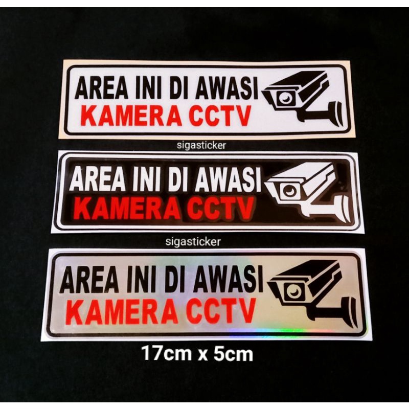 Jual STICKER AREA INI DI AWASI KAMERA CCTV STICKER CCTV CUTTING ...