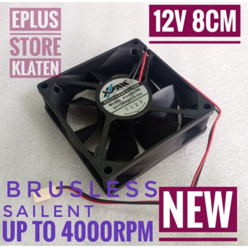 Jual KIPAS PC 8CM 4000RPM NEW 12V 0.35A XFAN brushlees RDH8025S KP131 ...