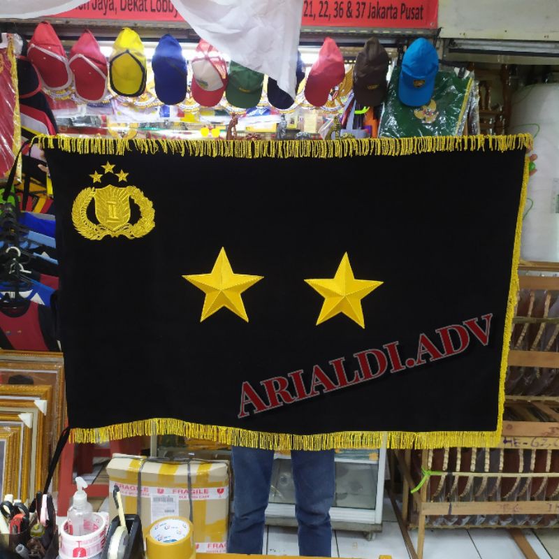 Jual bendera pataka rapati bintang timbul POLRI bintang dua | Shopee ...