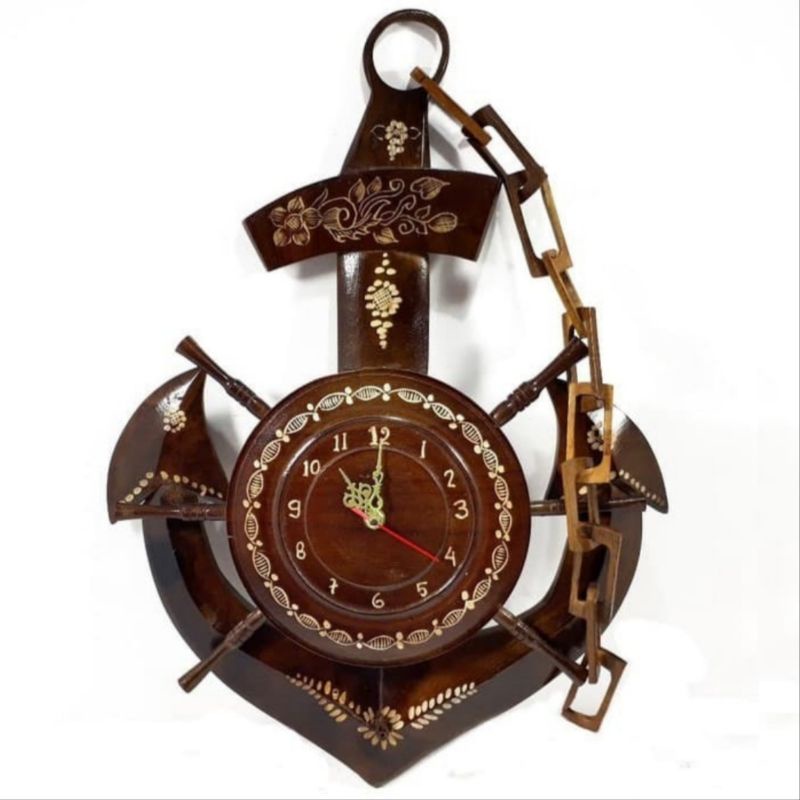 Jual JAM DINDING KAYU UNIK MODEL JANGKAR KAPAL UNTUK DEKORASI RUANGAN ...