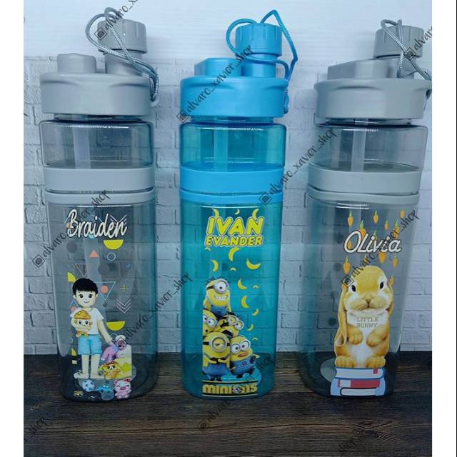 Jual Custom botol minum 700ml (free input nama) | Shopee Indonesia