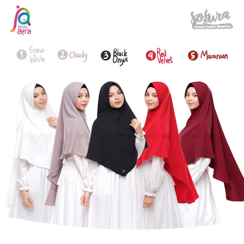 Jual Jilbab Afra SOFURA Khimar Soft Pet Khimar Soft Pad Jilbab Soft Pet Khimar Pinguin Hijab ...
