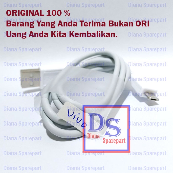 Jual Kabel Data Vivo Y20 Y20s Cable Cas Casan Micro Original 100 Putih ...