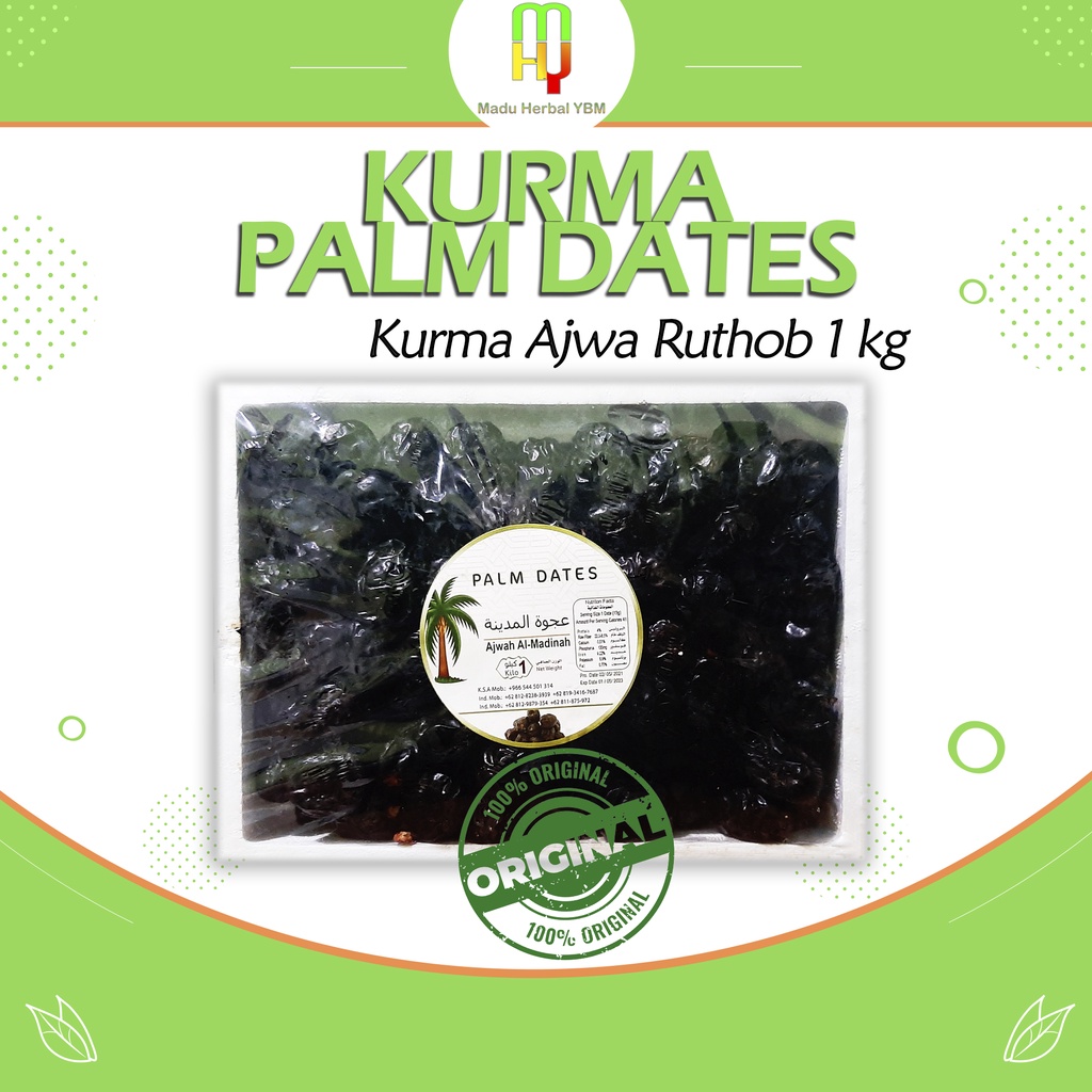 Jual Kurma Ajwa Ruthob - Palm Dates - Kemasan 1 kg | Shopee Indonesia