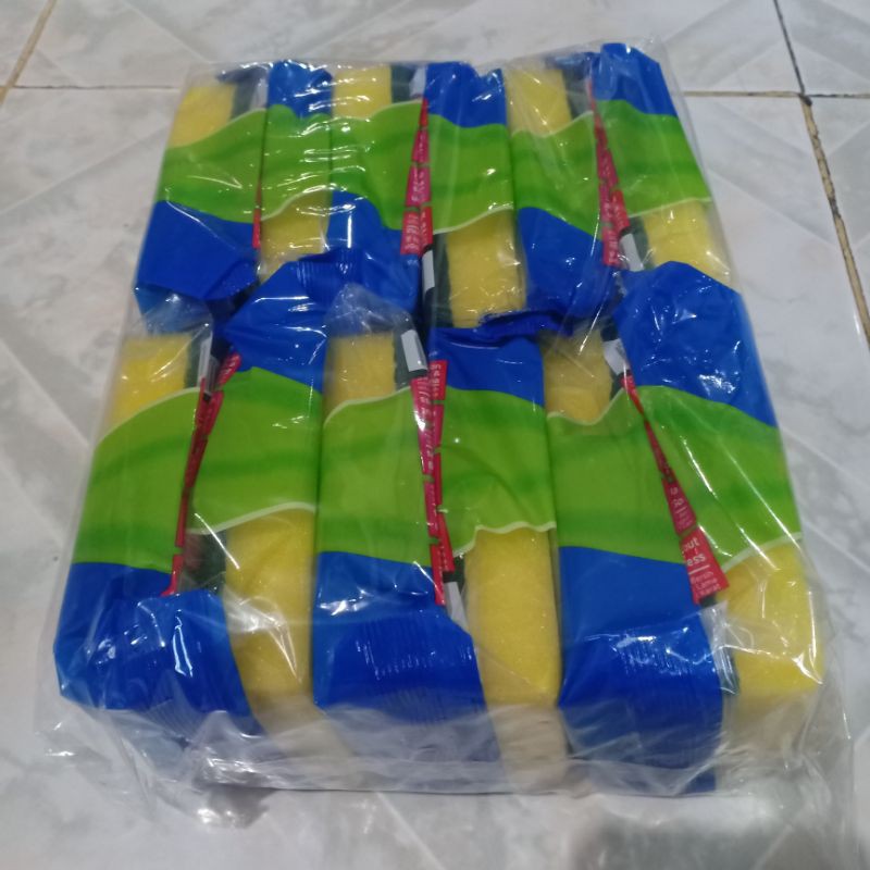 Jual spon polytex kuning hijau / spons double polytex / spons cuci ...