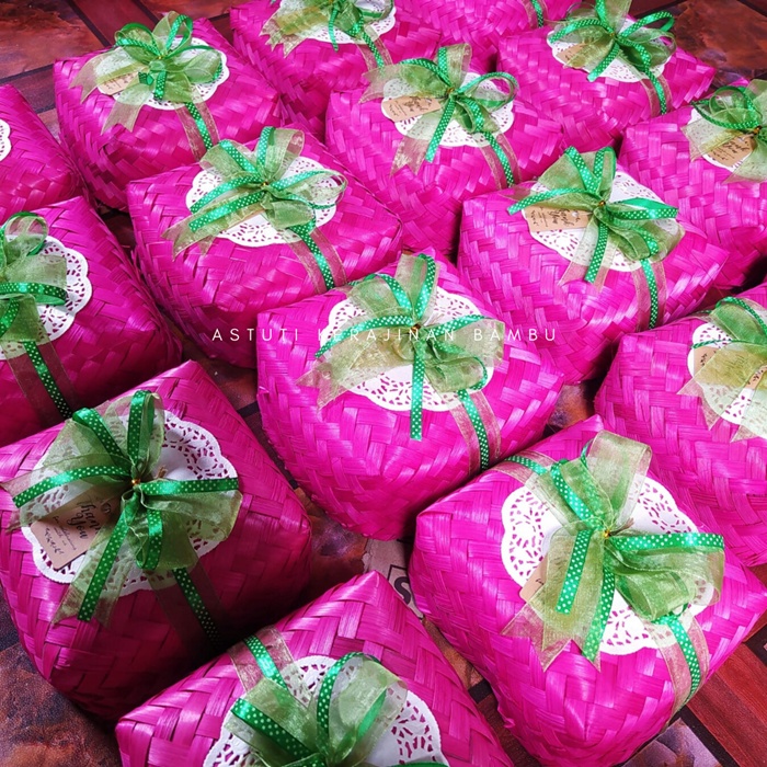 Jual Sepasang Besek 20 x 20 Warna Hias Pita Spesial Premium Besek Warna ...