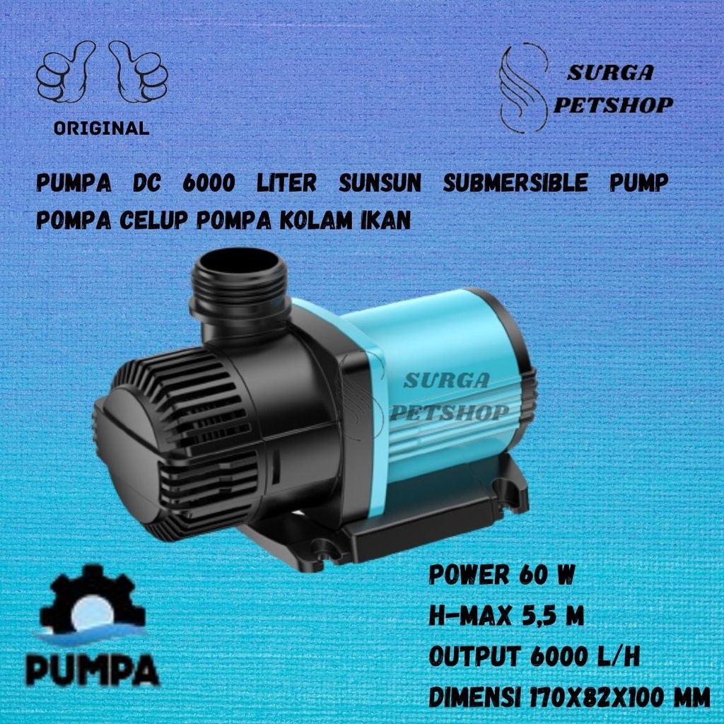 Jual Pumpa DC 6000 LITER SUNSUN frequency submersible water Pump pum ...