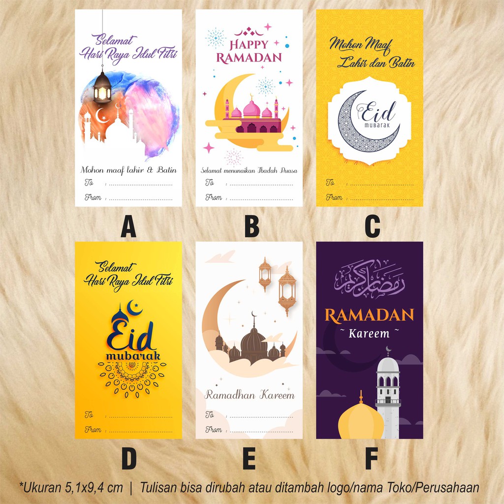 Jual Kartu Ucapan/Hang Tag/label hadiah/Parcel Hari Raya Idul Fitri Vol ...