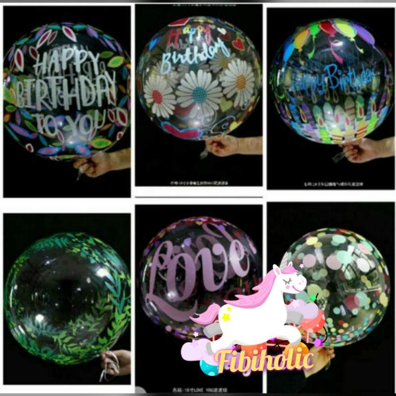 Jual Balon pvc transparan motif/bolon pvc motif ukrn 18 inch | Shopee ...